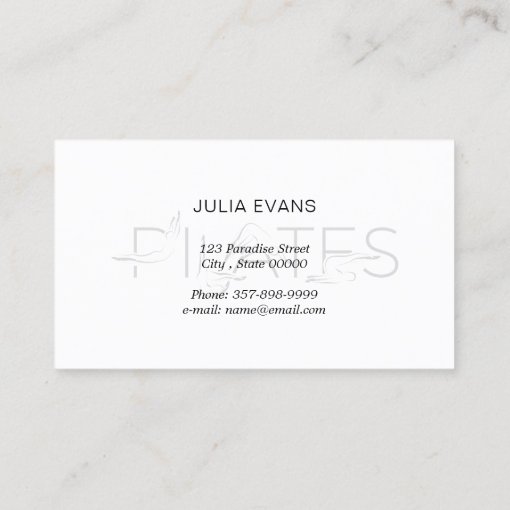 Pilates Instructor Pilates Letters Business Card | Zazzle