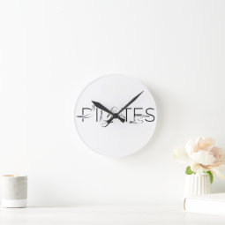 Pilates Instructor Pilates Letters Round Clock | Zazzle