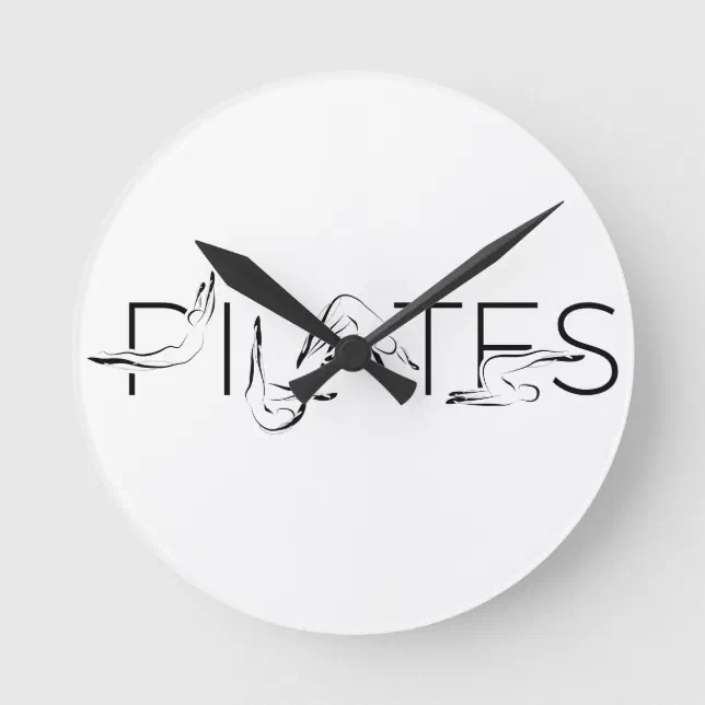 Pilates Instructor Pilates Letters Round Clock | Zazzle