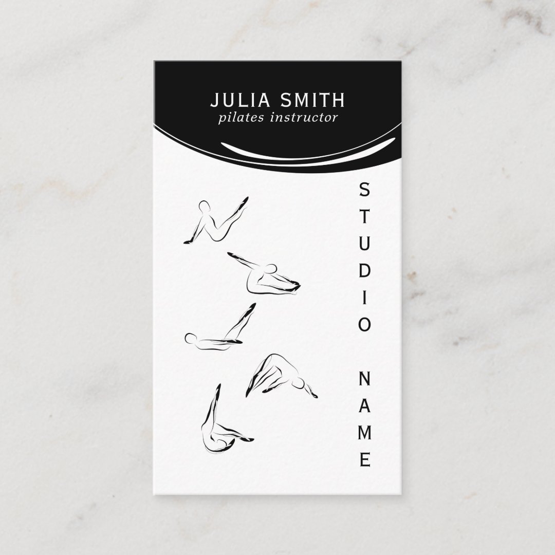 Pilates Instructor Pilates Poses Abstract Pilates Business Card | Zazzle
