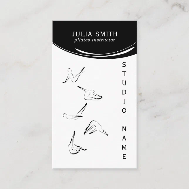 Pilates Instructor Pilates Poses Abstract Pilates Business Card | Zazzle