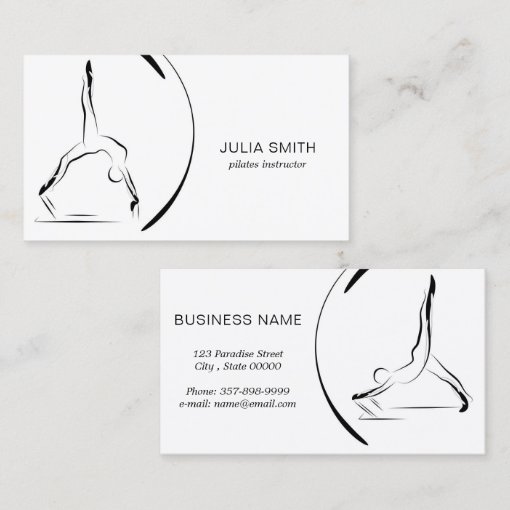 Pilates Instructor Pilates Poses Pilates Reformer Business Card | Zazzle