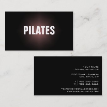 PILATES Instructor Simple & Plain Business Card | Zazzle