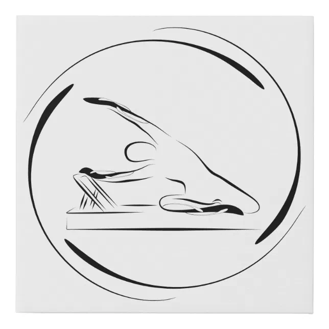 Pilates mermaid pose on the reformer faux canvas print | Zazzle