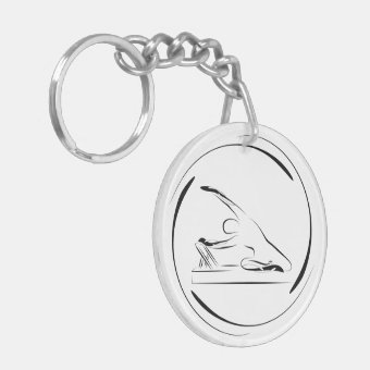Pilates mermaid pose on the reformer keychain | Zazzle