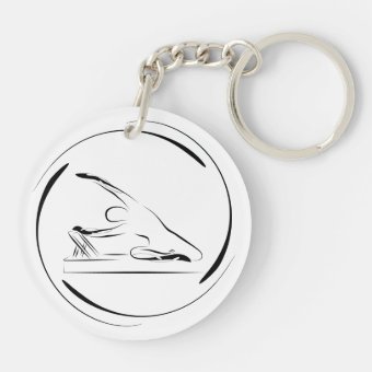 Pilates mermaid pose on the reformer keychain | Zazzle