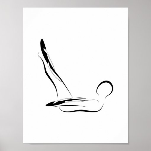 Pilates Pose Minimal Pilates Pose Abstract Pilates Poster | Zazzle