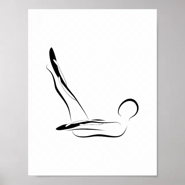 Pilates Pose Minimal Pilates Pose Abstract Pilates Poster | Zazzle