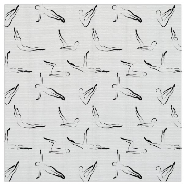 Pilates, Reformer lettering and pilates poses Fabric | Zazzle