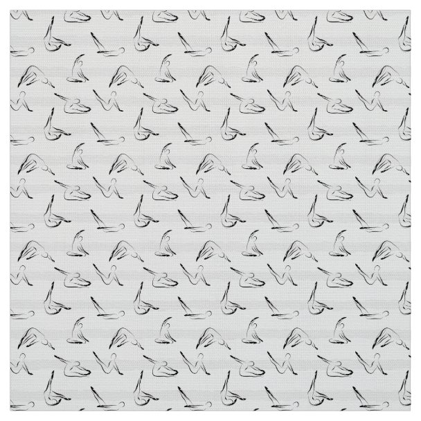 Pilates, Reformer lettering and pilates poses Fabric | Zazzle