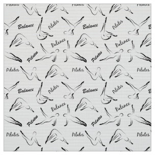 Pilates, Reformer lettering and pilates poses Fabric | Zazzle.com