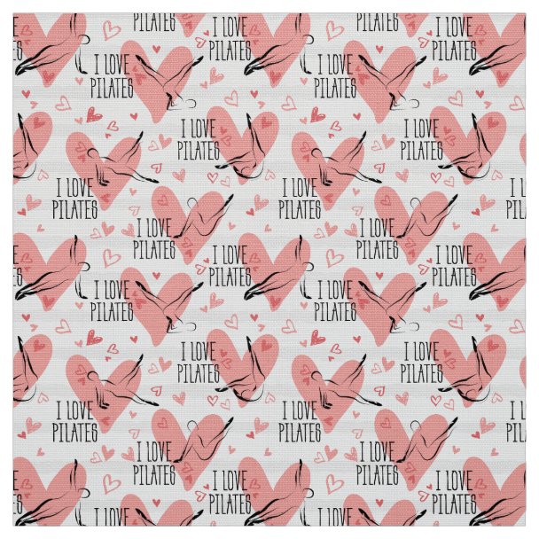 Pilates, Reformer lettering and pilates poses Fabric | Zazzle