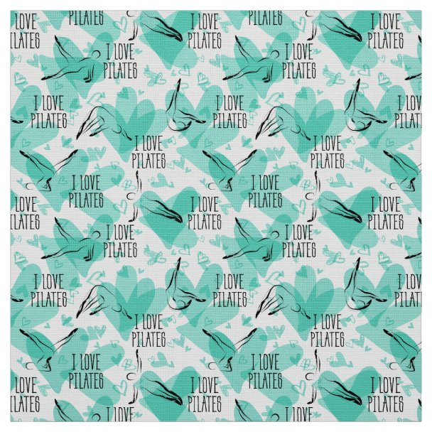 Pilates, Reformer lettering and pilates poses Fabric | Zazzle