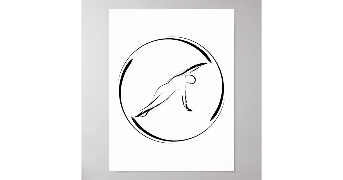 Pilates Side Bend pose Poster | Zazzle