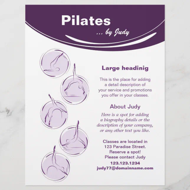 Pilates studio flyer | Zazzle