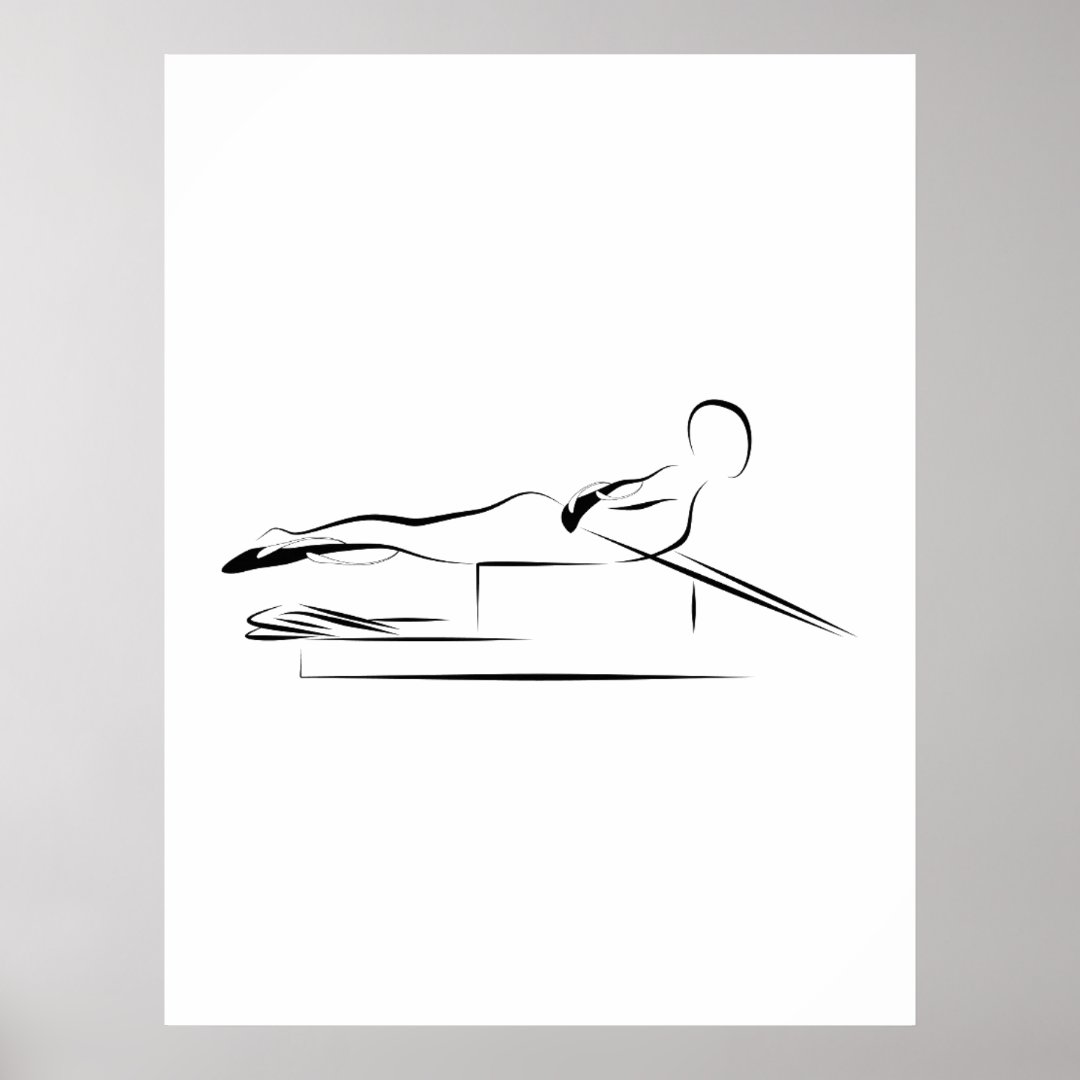 Pilates -T pull on the reformer Poster | Zazzle