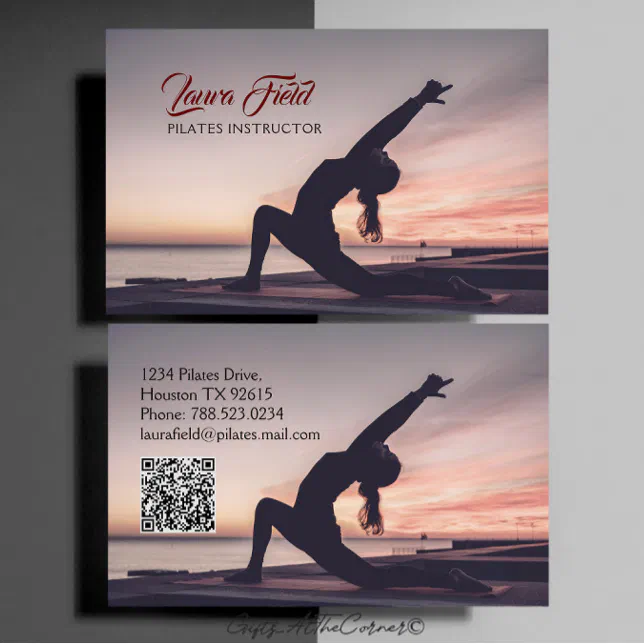 Pilates Yoga Instructor Business Card | Zazzle