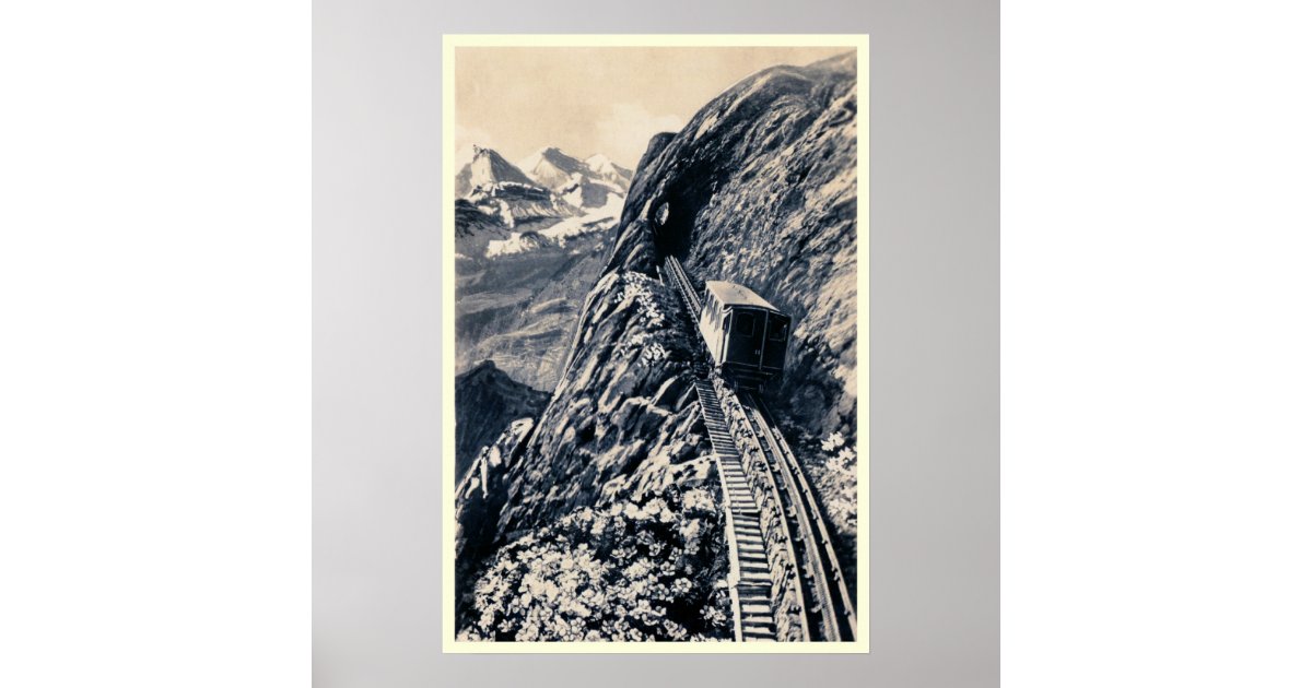 Pilatus steepest rack mountain railway poster | Zazzle