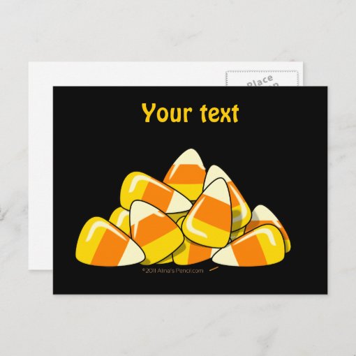 Pile of Candy Corn Halloween Template Postcard | Zazzle