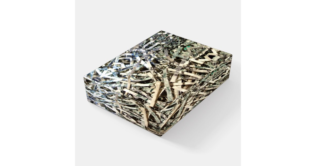 Pile of Shredded Cash Paperweight | Zazzle