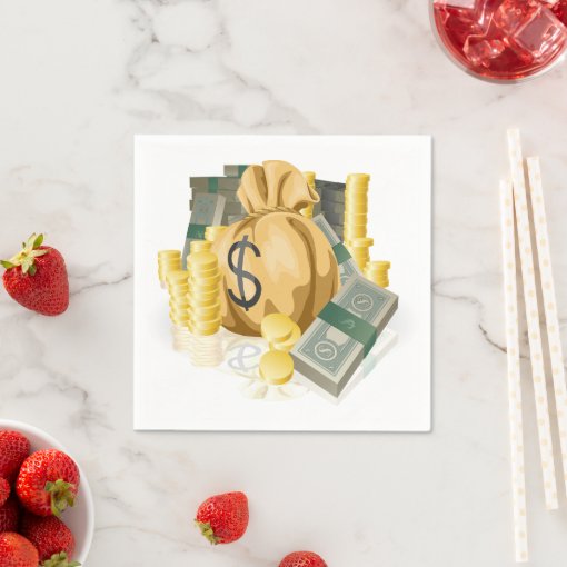 Piles of Money Paper Napkins | Zazzle