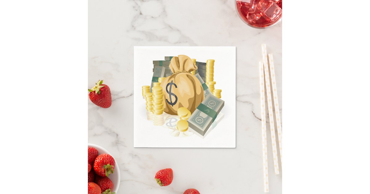 Piles of Money Paper Napkins | Zazzle