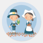 Pilgrim Couple Classic Round Sticker | Zazzle.com