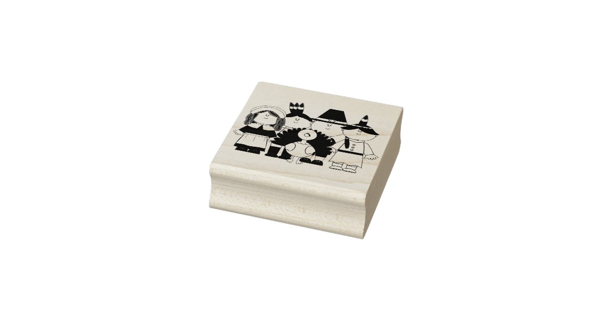 Pilgrim Family Rubber Stamp | Zazzle
