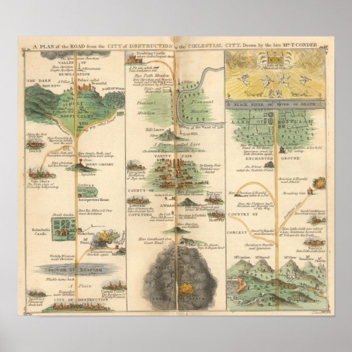 Pilgrim's Progress Map Chart | Zazzle.com