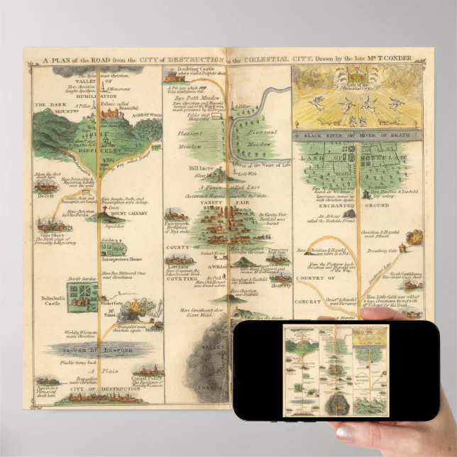 Pilgrim's Progress Map Chart | Zazzle