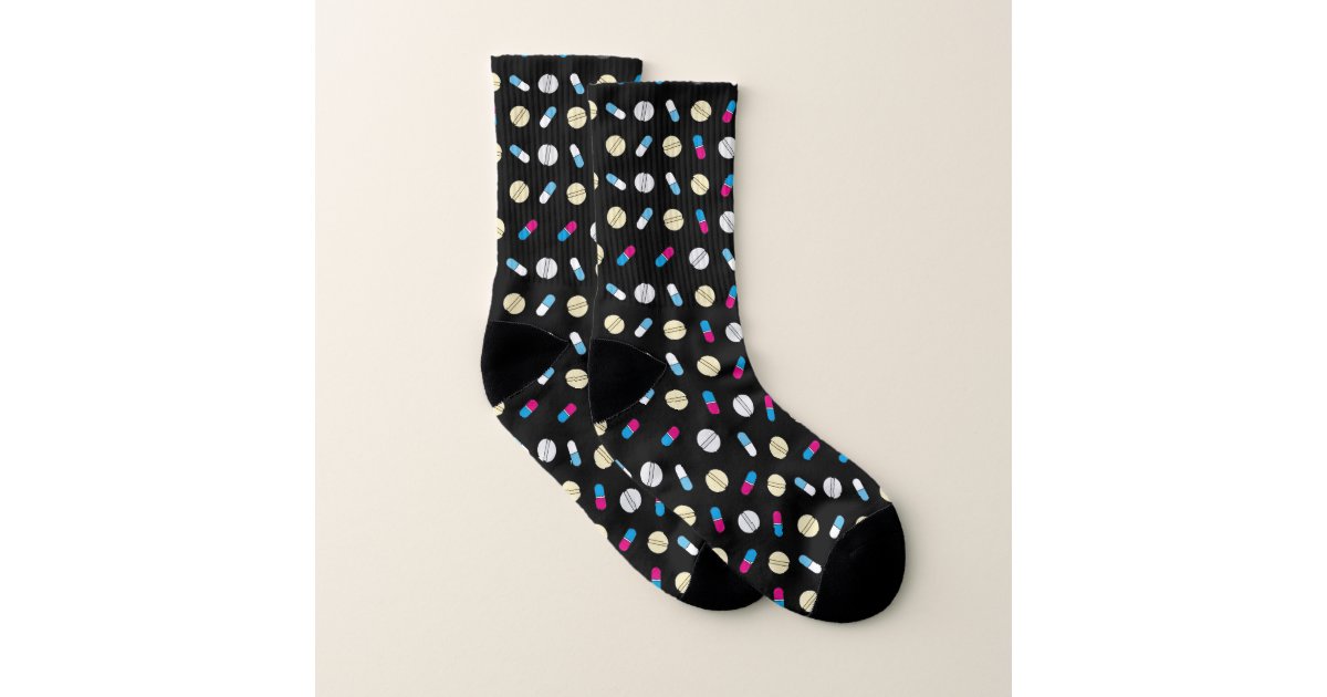 Pill pattern socks | Zazzle
