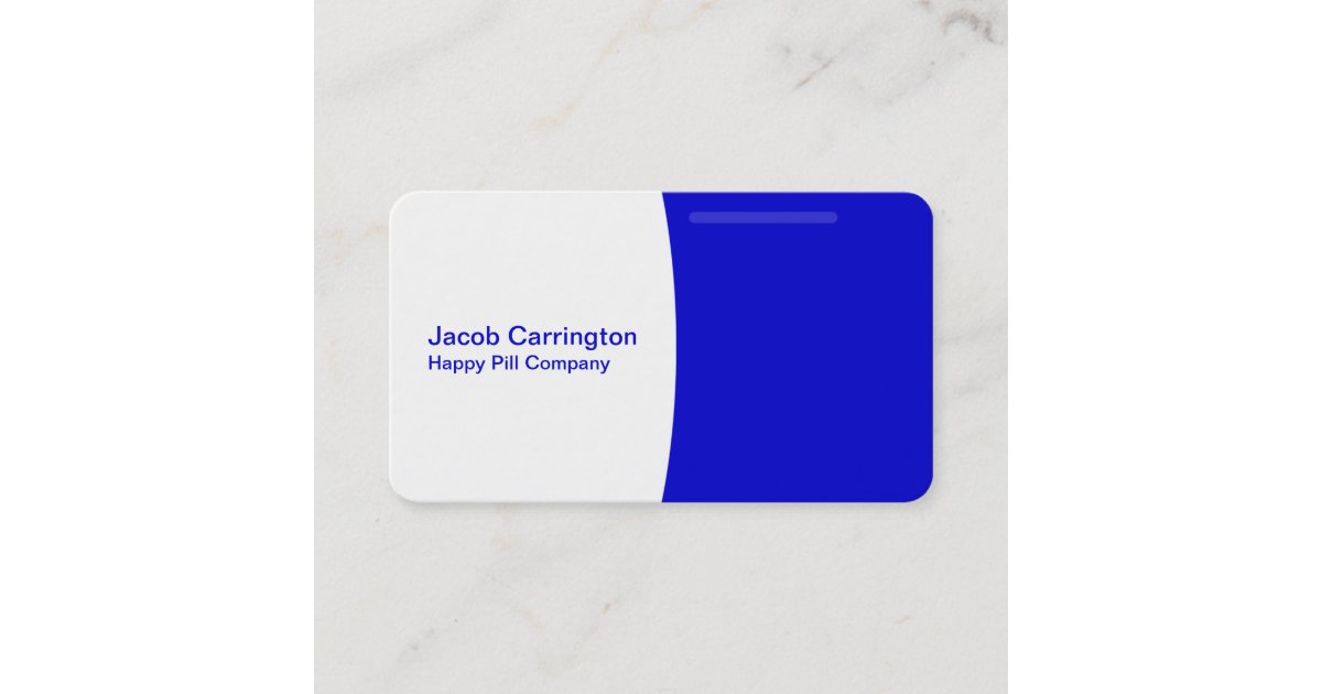 Pill Shaped (Blue) Business Card | Zazzle