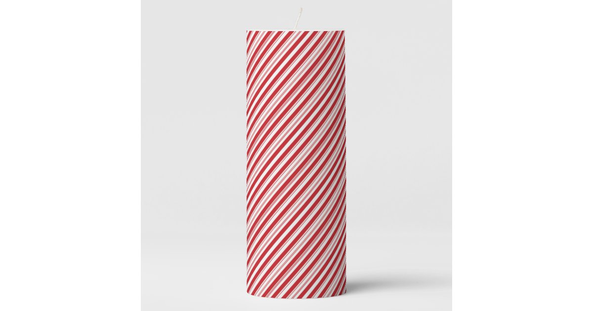 Pillar Candle-Candy Cane Stripes Pillar Candle | Zazzle