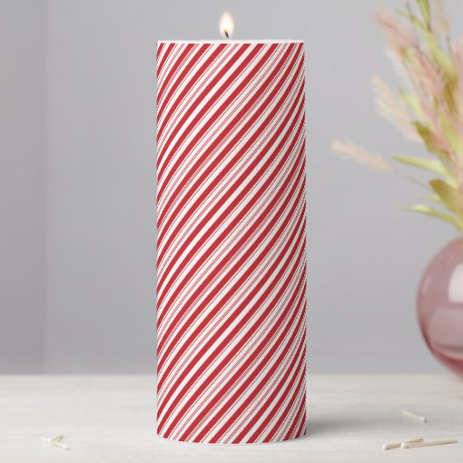 Pillar Candle-Candy Cane Stripes Pillar Candle | Zazzle