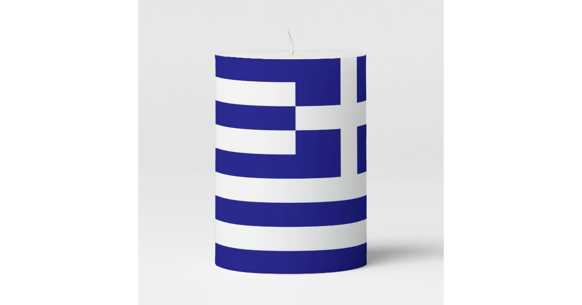 Pillar Candle flag of Greece | Zazzle