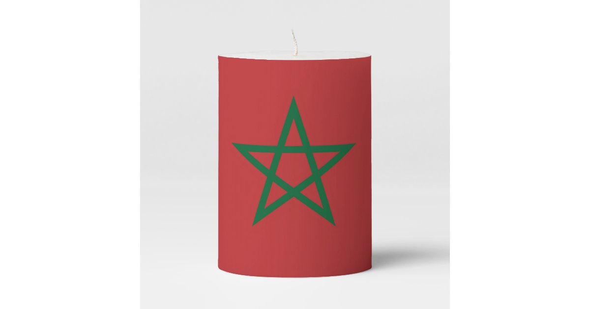 Pillar Candle flag of Morocco | Zazzle