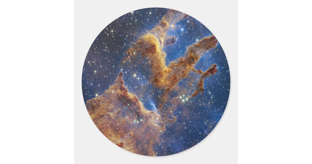 Pillars of Creation in the Eagle Nebula Classic Round Sticker | Zazzle