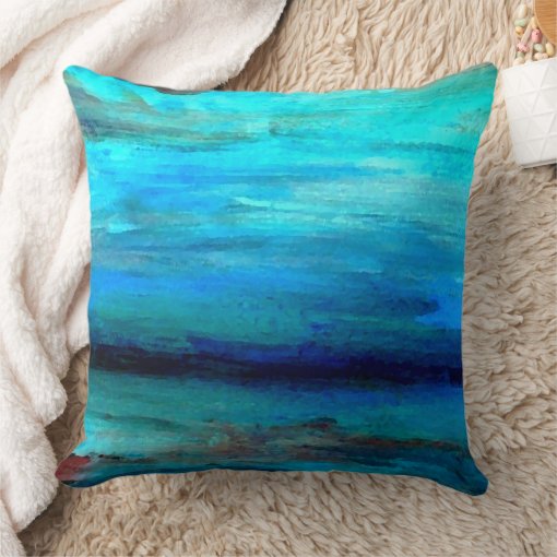Pillow Decor Turquoise Ocean Sea Waves Seashore | Zazzle