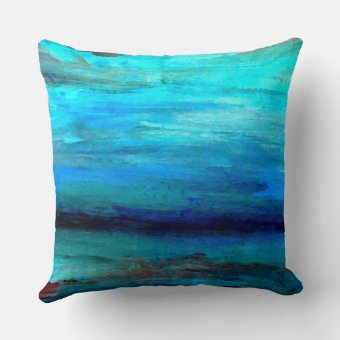 Pillow Decor Turquoise Ocean Sea Waves Seashore | Zazzle