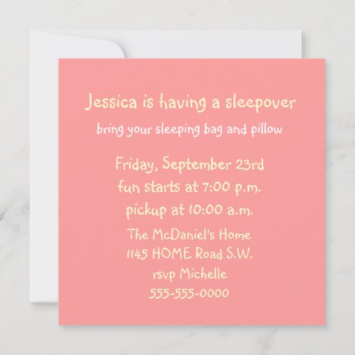 pillow Slumber Sleepover Pajama Party Invitation | Zazzle