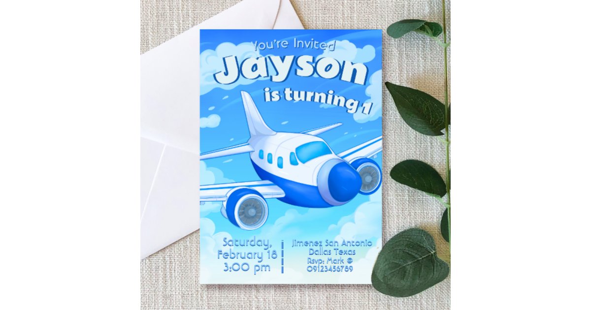 Pilot - Airplane Boy Birthday Invitation | Zazzle