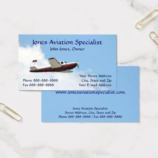 Pilot Aviation Single Engine Plane Business Card | Zazzle.com