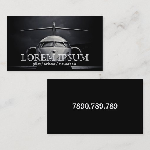 Pilot Aviator Stewardess Plane Sky Air Post Port Business Card | Zazzle