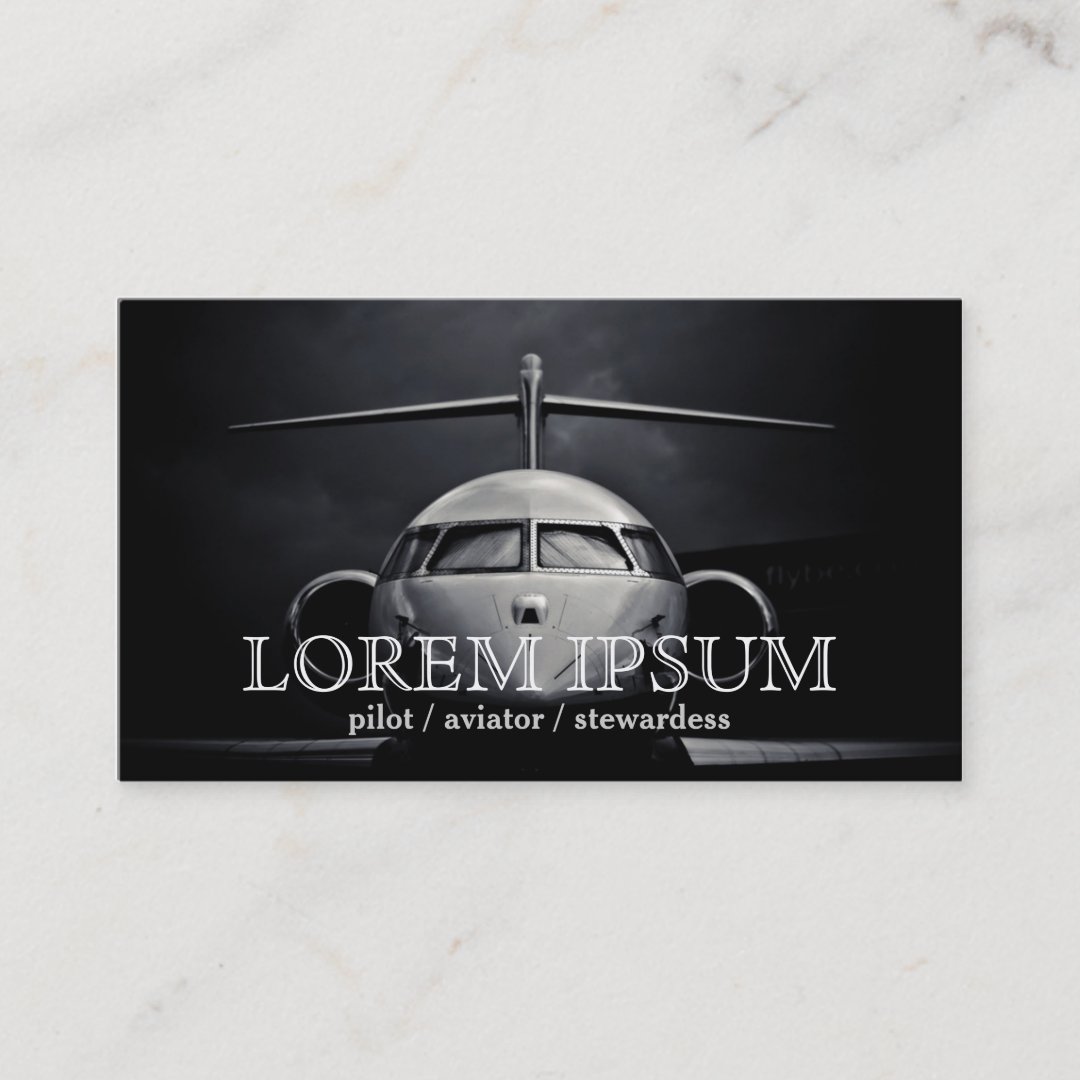 Pilot Aviator Stewardess Plane Sky Air Post Port Business Card | Zazzle