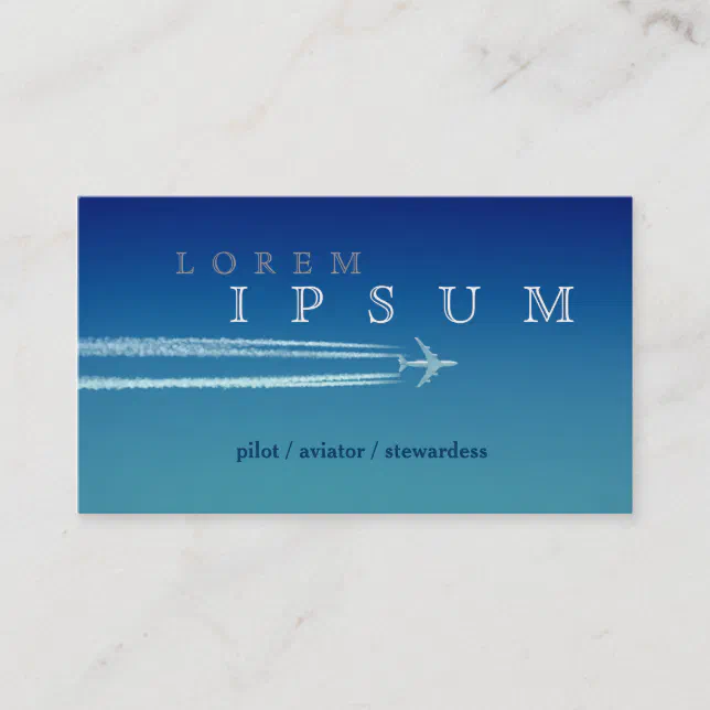 Pilot Aviator Stewardess Plane Sky Fly Air Post Business Card | Zazzle