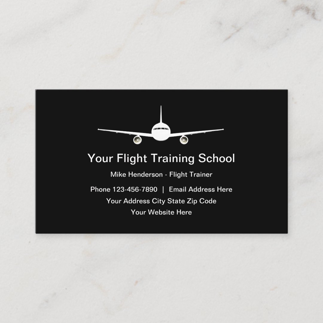 Pilot Flight Training School Business Card | Zazzle