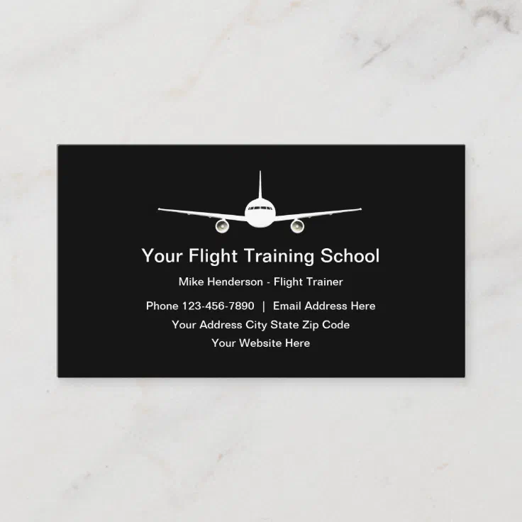 Pilot Flight Training School Business Card | Zazzle