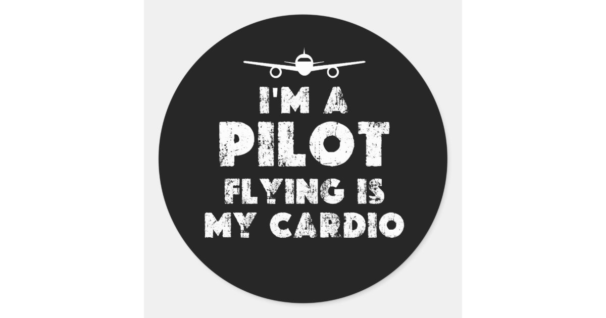 Pilot Funny Classic Round Sticker | Zazzle