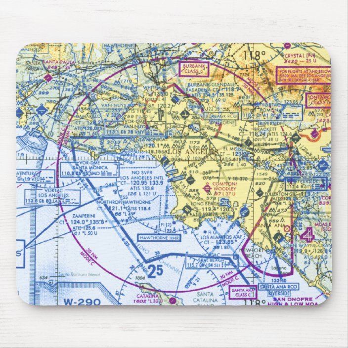 Pilot Navigation Chart for Socal Mouse Pad | Zazzle.com