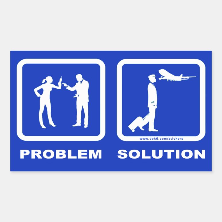 Pilot Wife Plane Problem Solution Rectangular Sticker | Zazzle